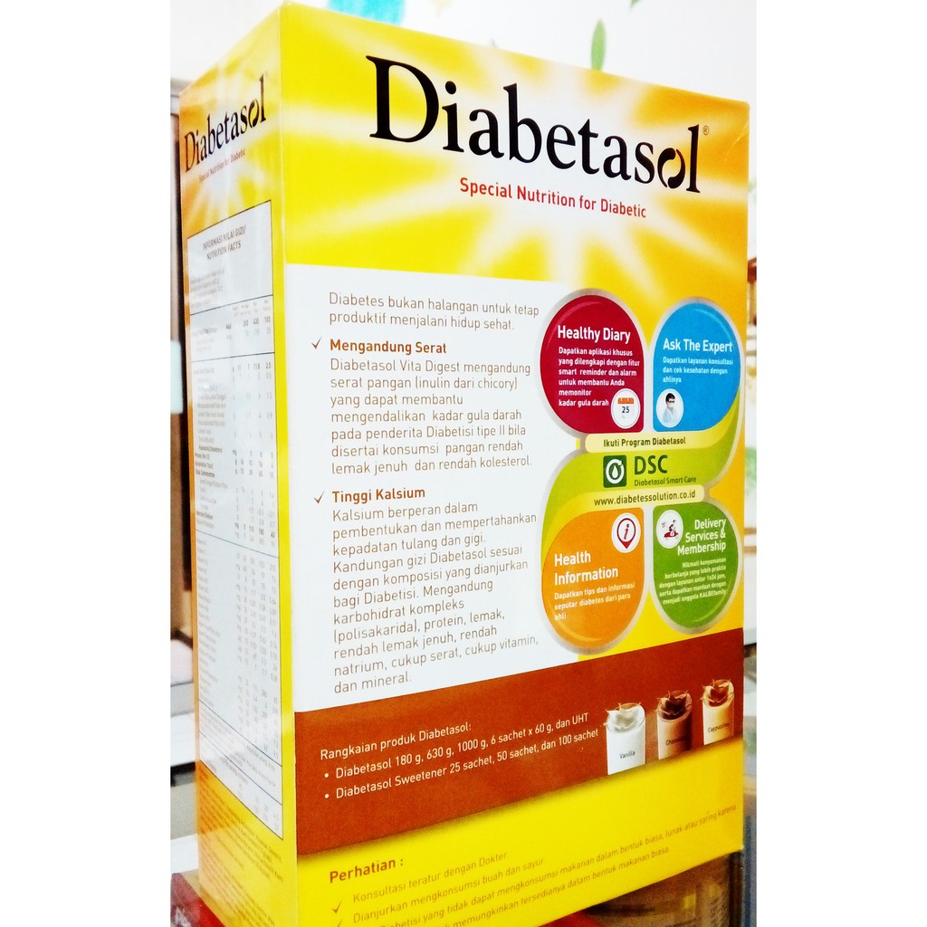 Harga Susu Diabetasol (180gr, 600gr, 1000gr) | Info Biaya